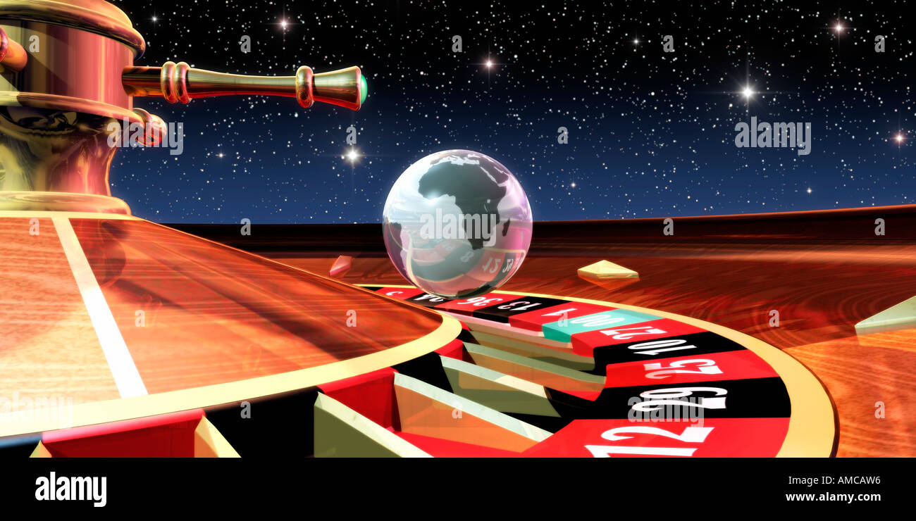 Earth As A Ball On A Roulette Wheel Stock Photo - Alamy