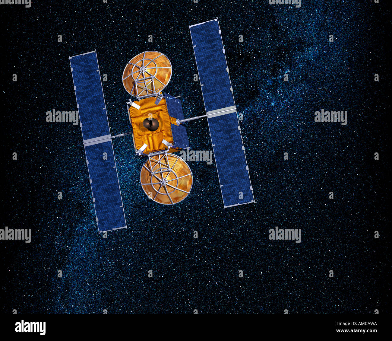 Comunication Satellite In Outer Space Stock Photo - Alamy