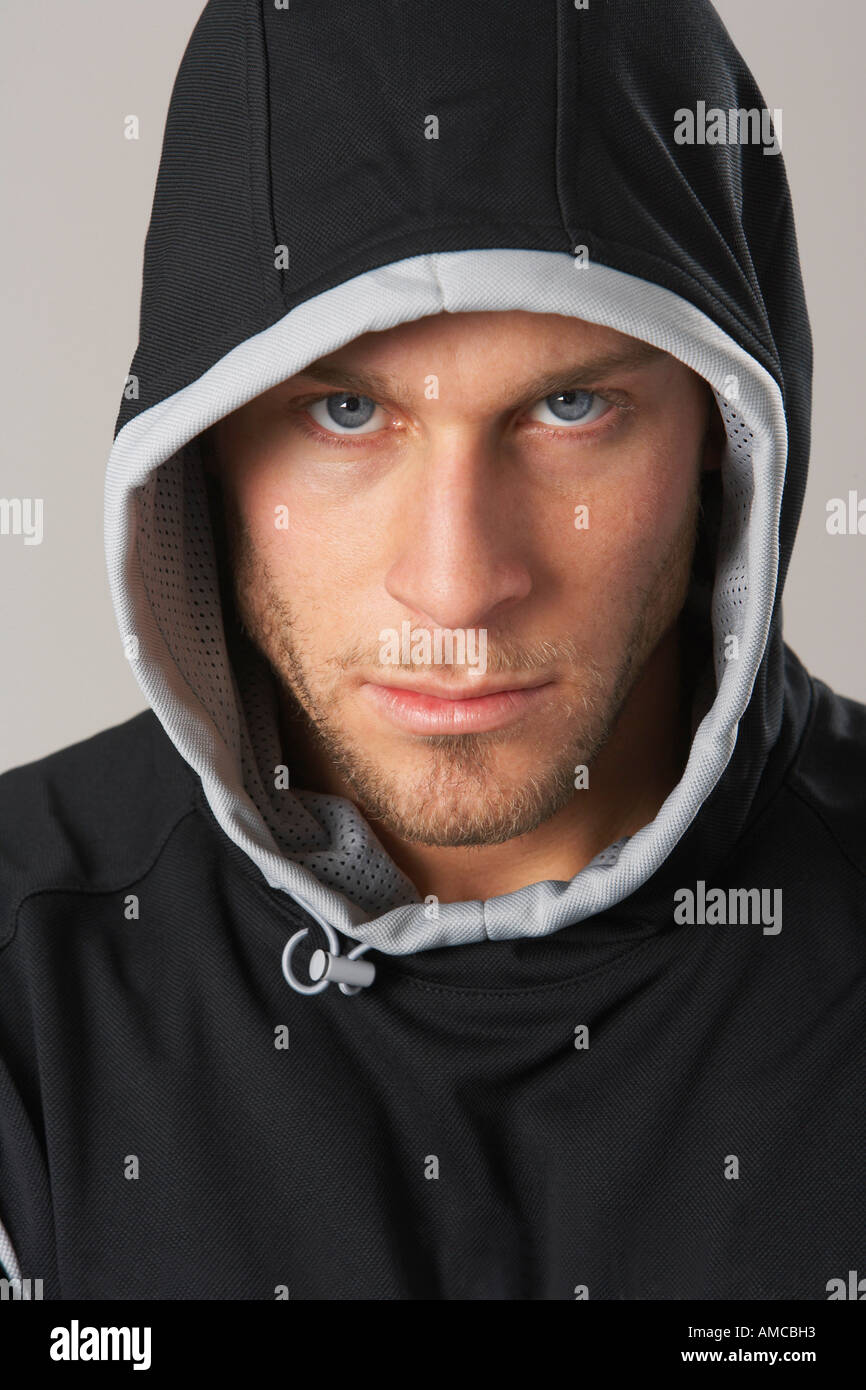 Man hood facing camera hi-res stock photography and images - Alamy