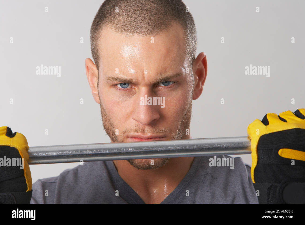 Man Lifting Weights Stock Photo - Alamy