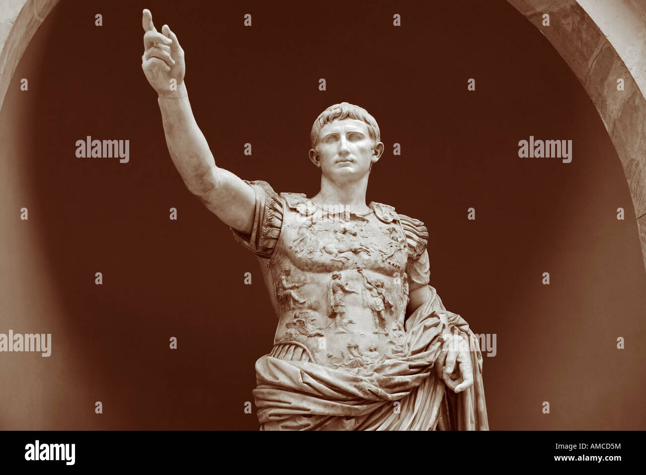 The Prima Porta Augustus displayed in the Braccio Nuovo of the Vatican ...