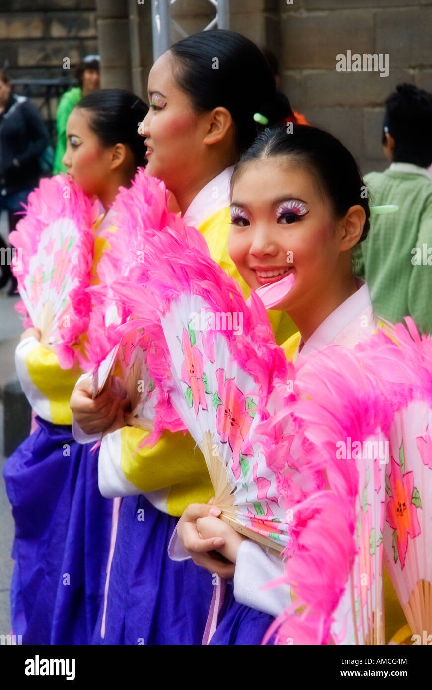 South Korean circus performers at the Edinburgh Festival 2007 Stock ...