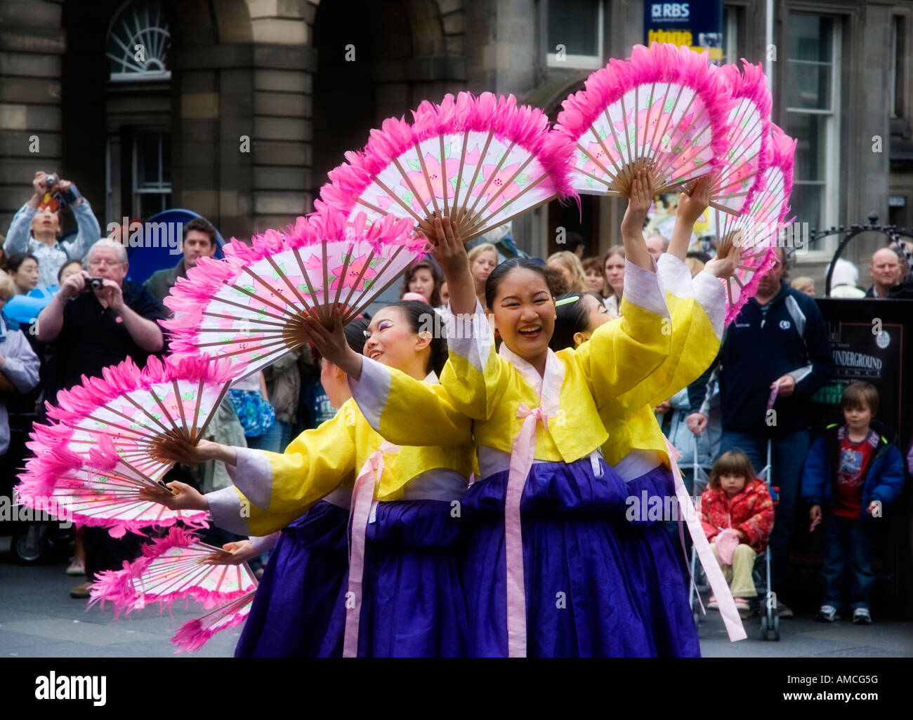South Korean circus performers at the Edinburgh Festival 2007 Stock ...