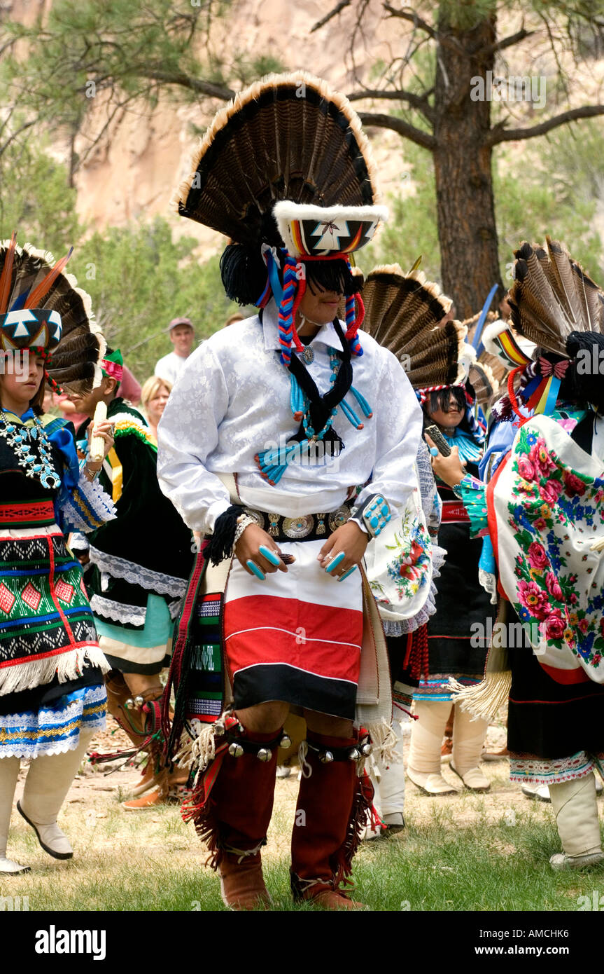 Zuni Pueblo Dancers preforming traditional dances at Bandelier National ...