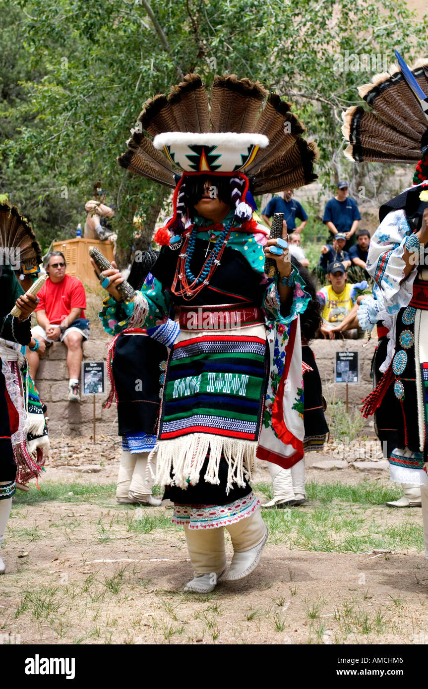 Zuni Pueblo Dancers preforming traditional dances at Bandelier National ...