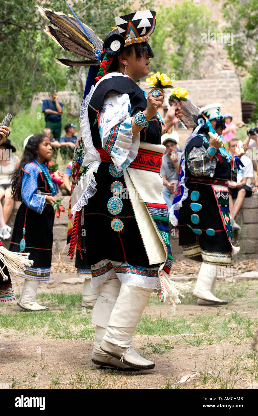 Zuni Pueblo Dancers preforming traditional dances at Bandelier National ...