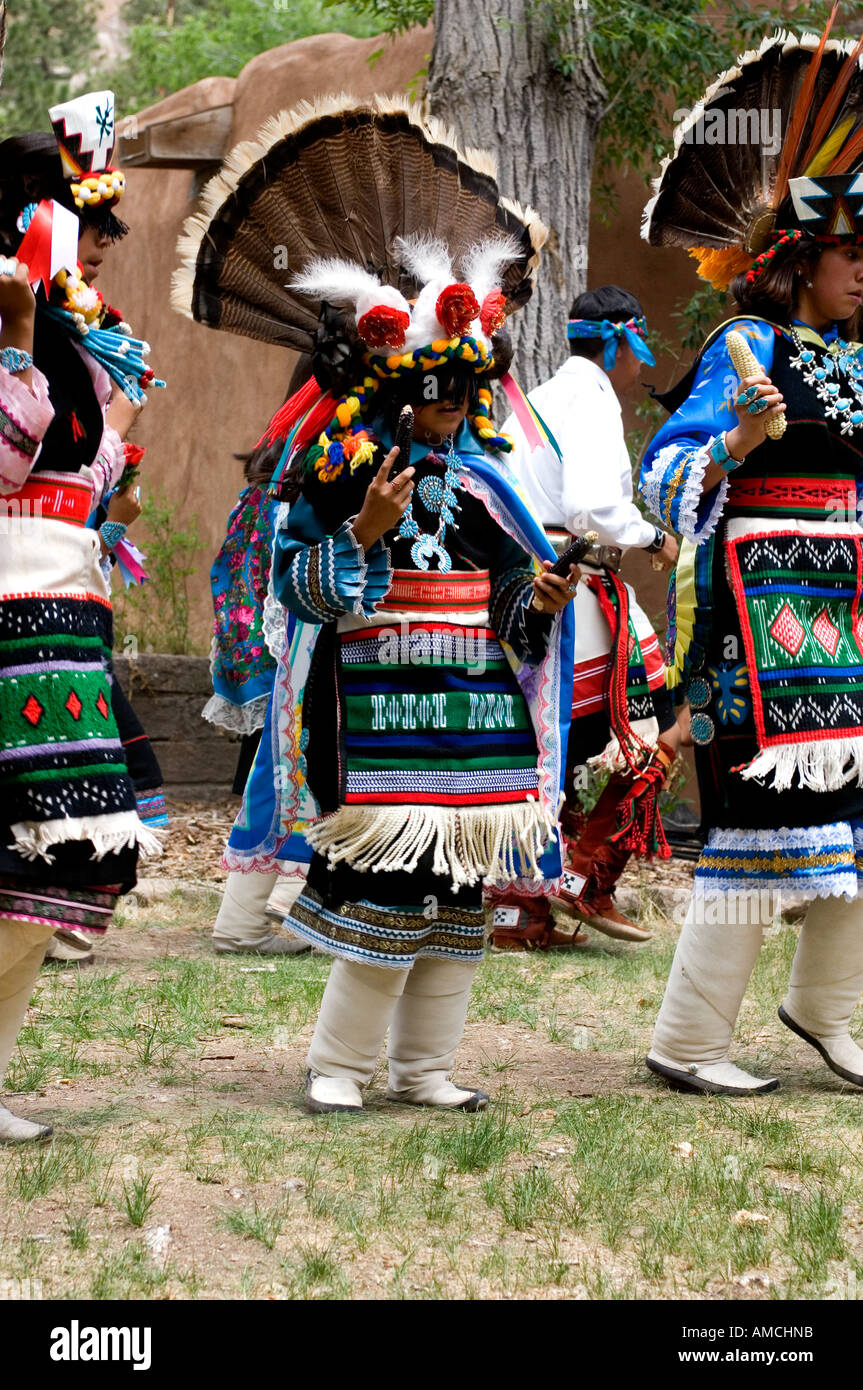 Zuni Pueblo Dancers preforming traditional dances at Bandelier National ...