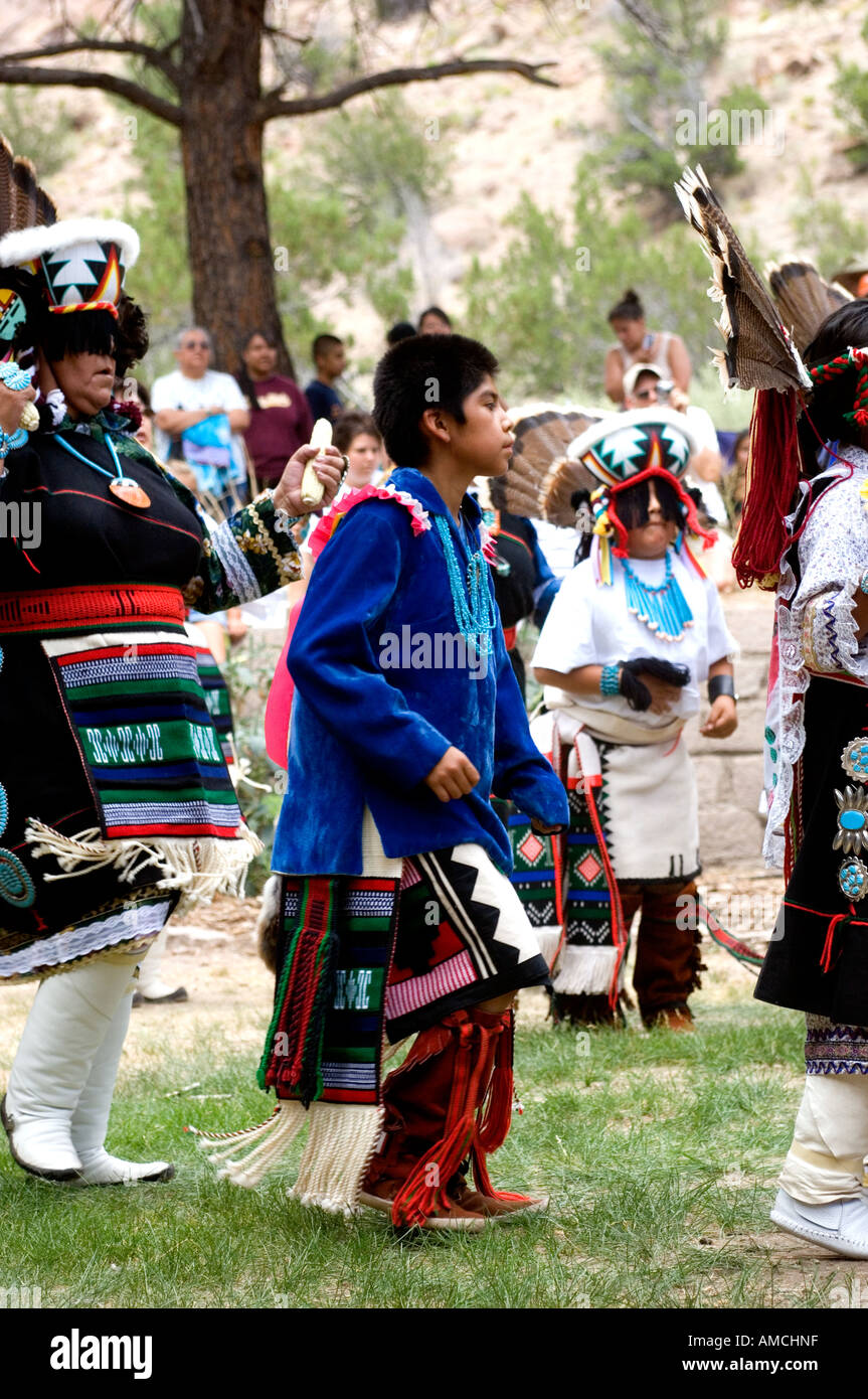Zuni Pueblo Dancers preforming traditional dances at Bandelier National Monument New Mexico ...