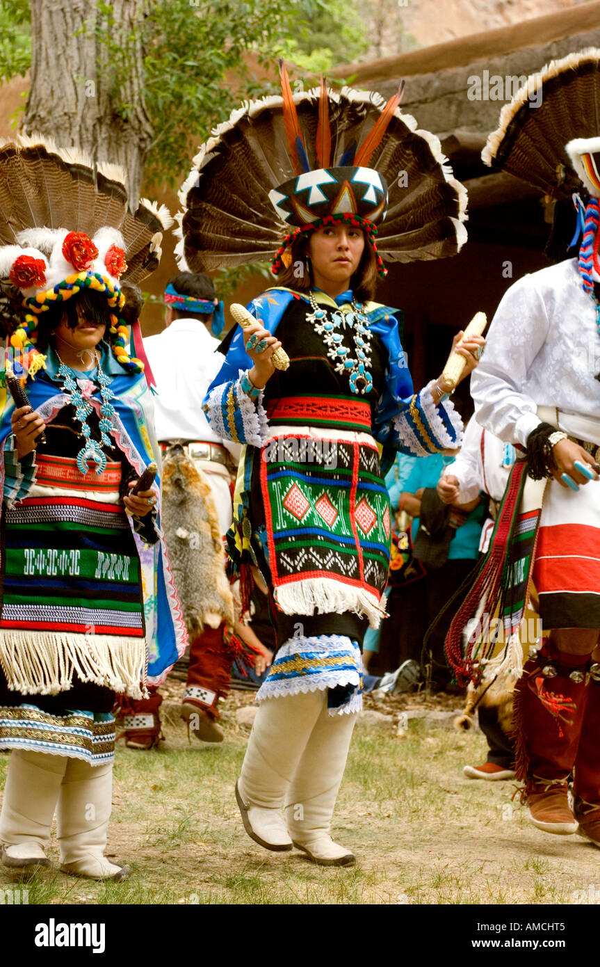 Zuni Pueblo Dancers preforming traditional dances at Bandelier National ...