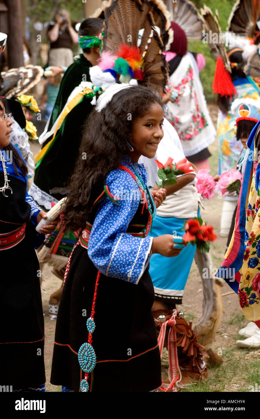 Zuni Pueblo Dancers preforming traditional dances at Bandelier National ...