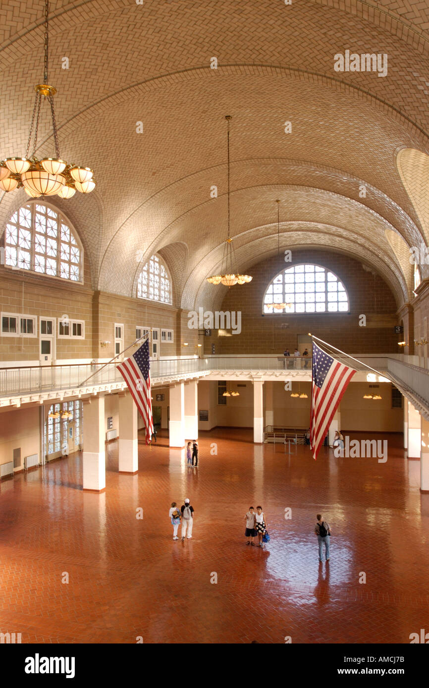 Main Registry Room at Ellis Island Stock Photo - Alamy