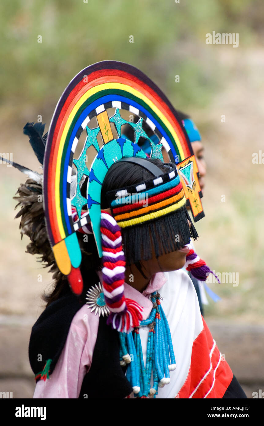 Zuni Pueblo Dancers preforming traditional dances at Bandelier National ...