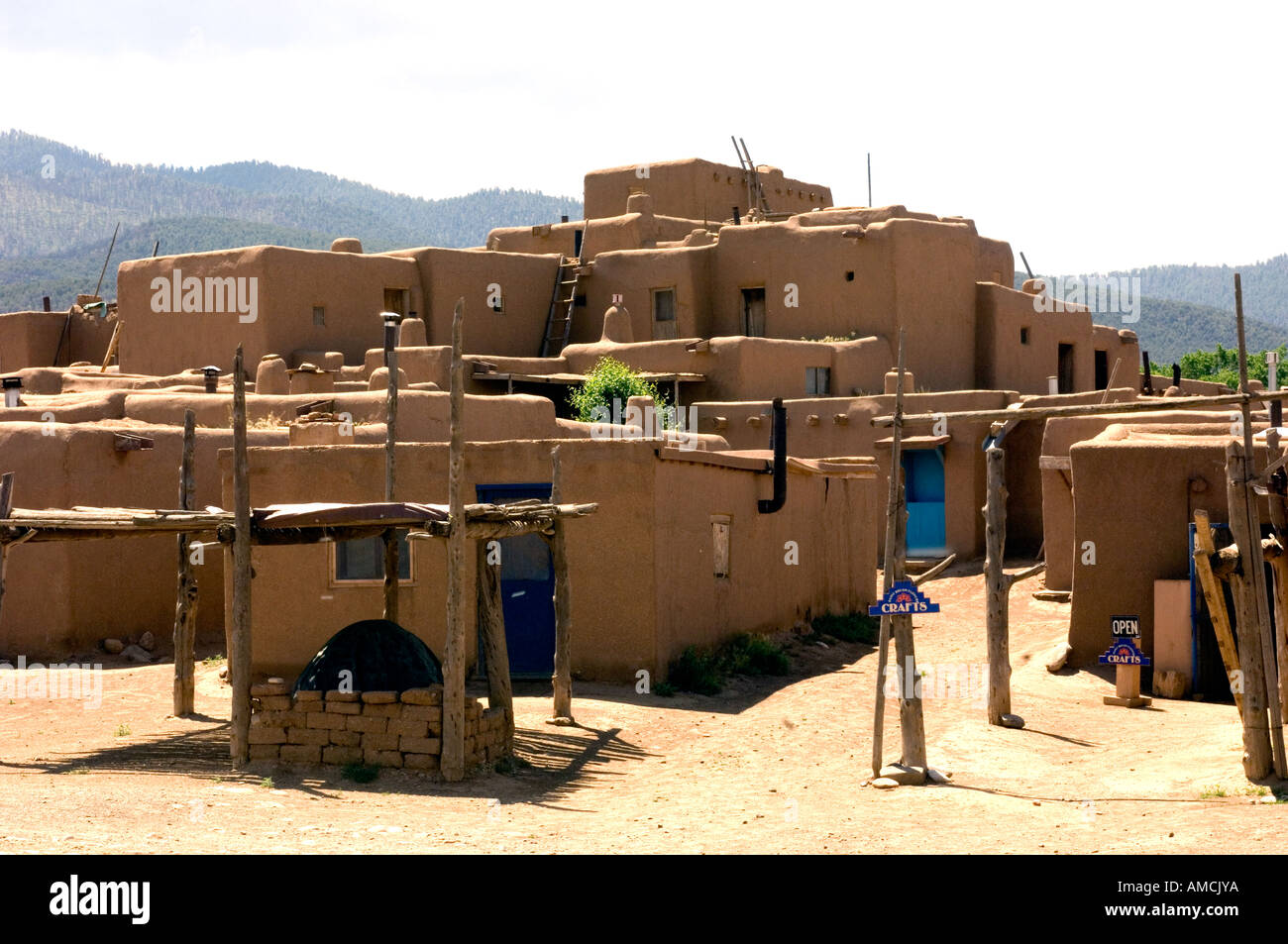 The adobe building of the South Pueblo dating from 1450 Taos Pueblo New ...