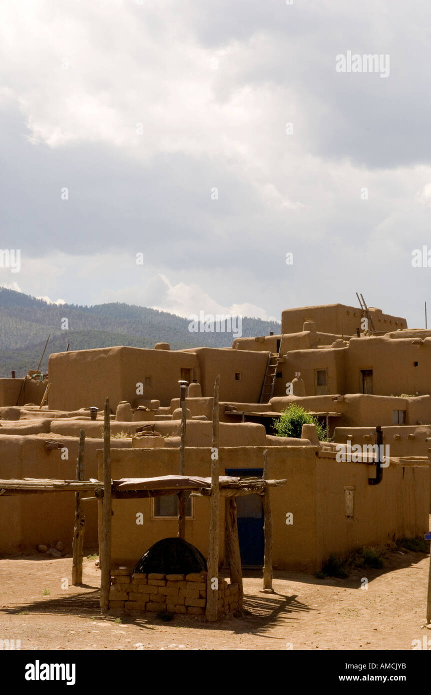 The adobe building of the South Pueblo dating from 1450 Taos Pueblo New ...
