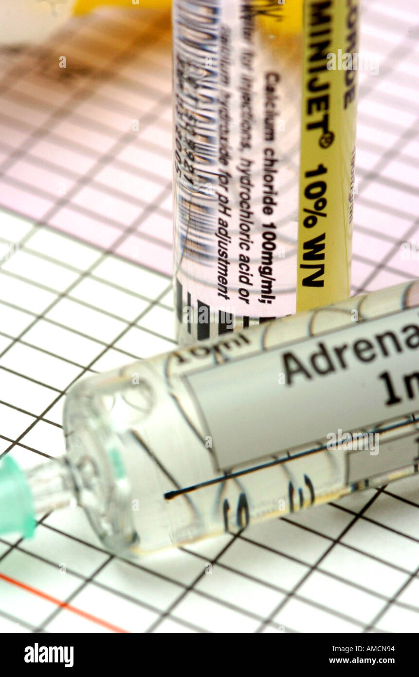 Prefilled minijet syringes and observation chart Stock Photo - Alamy