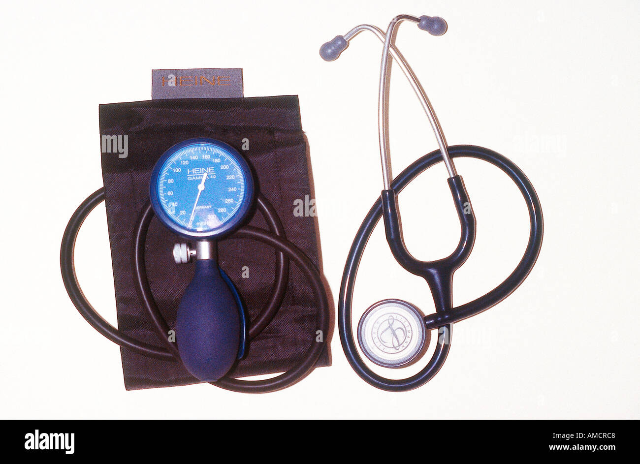 A photograph of a portable hand held sphygmomanometer for blood ...