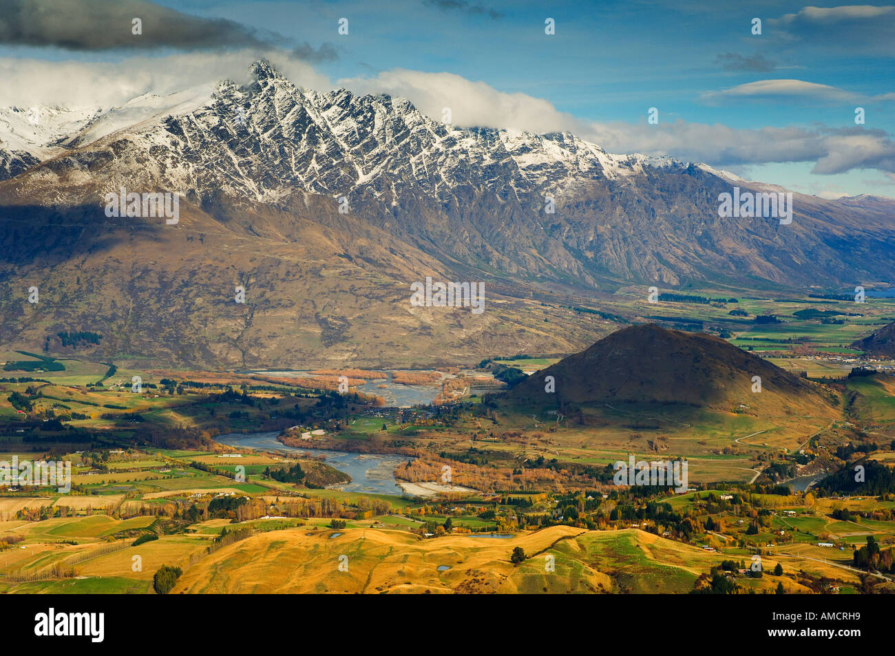 Remarkable Mountains and Valley, Queenstown, Otago, South Island, New ...