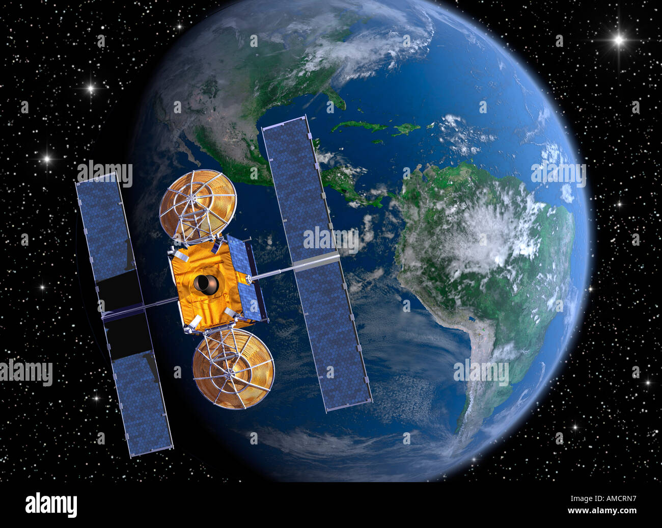 Satellite Orbiting Earth Stock Photo - Alamy