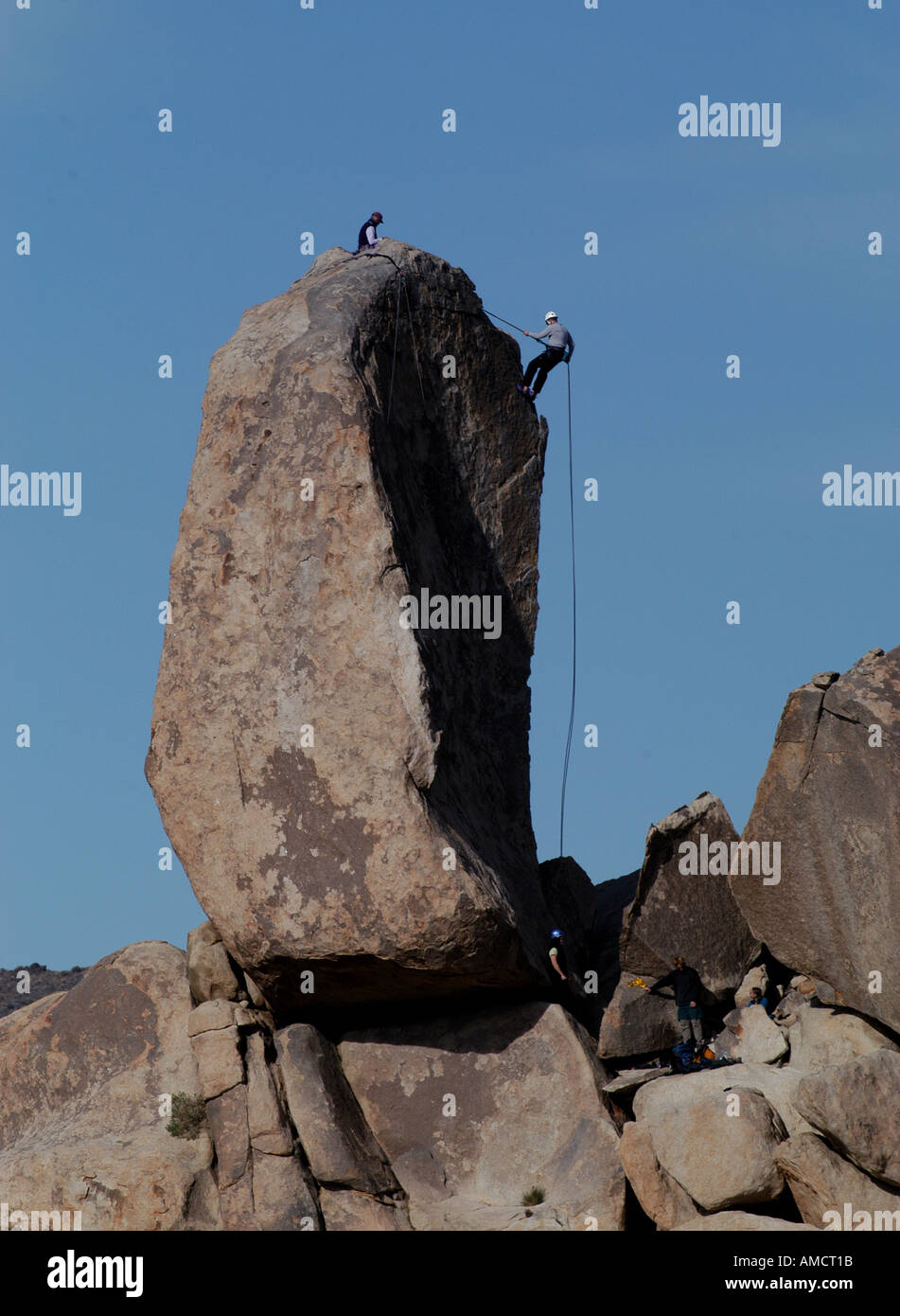 joshua tree national park climbers Stock Photo - Alamy