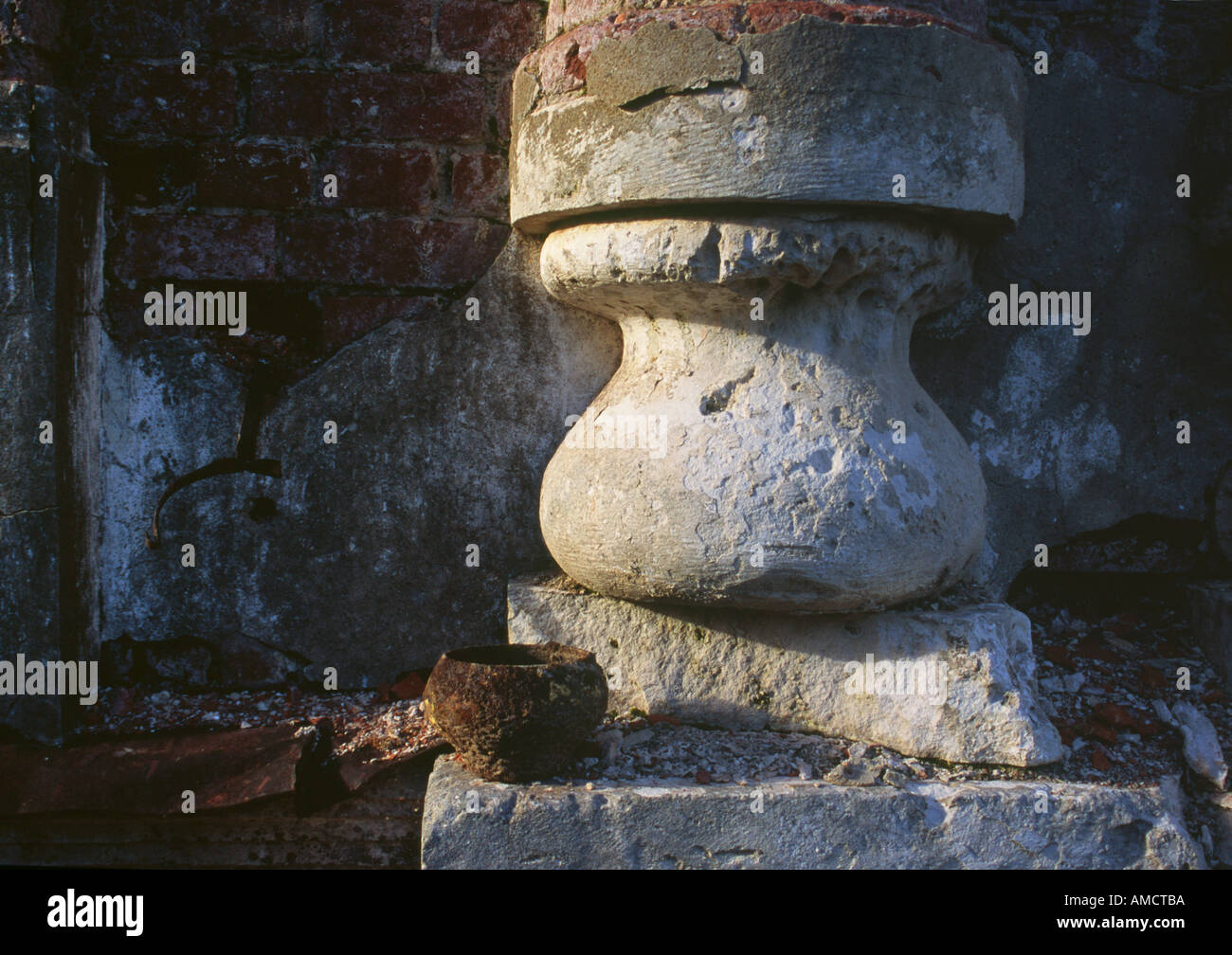 Part of carved stone column in Russia, remnants of a 17 century ...