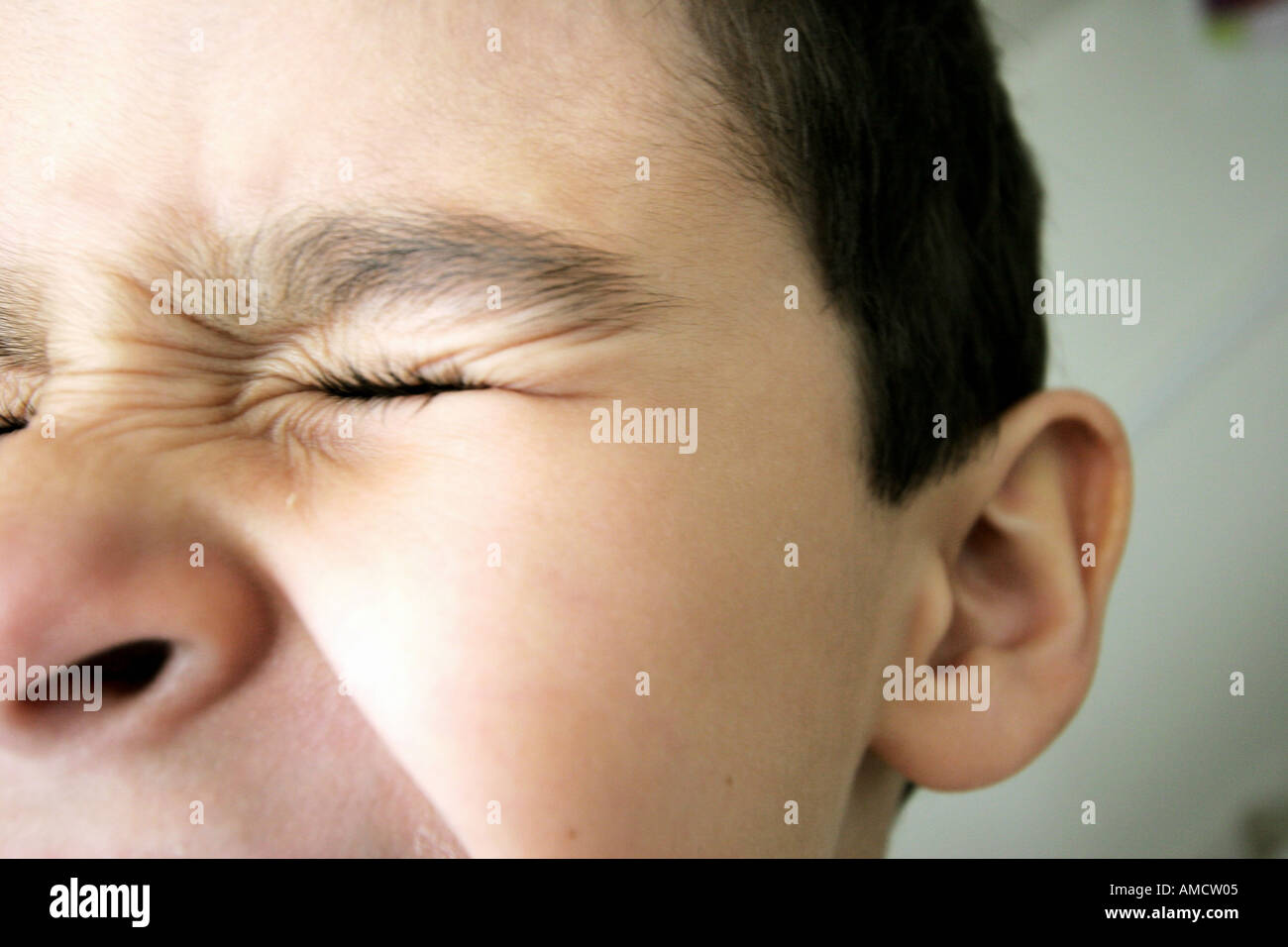 part of child s face with closed eyes Stock Photo - Alamy
