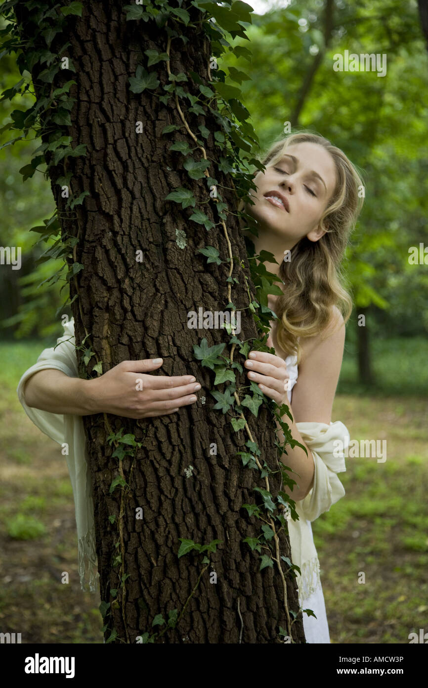 Tree hugger in forest hi-res stock photography and images - Alamy