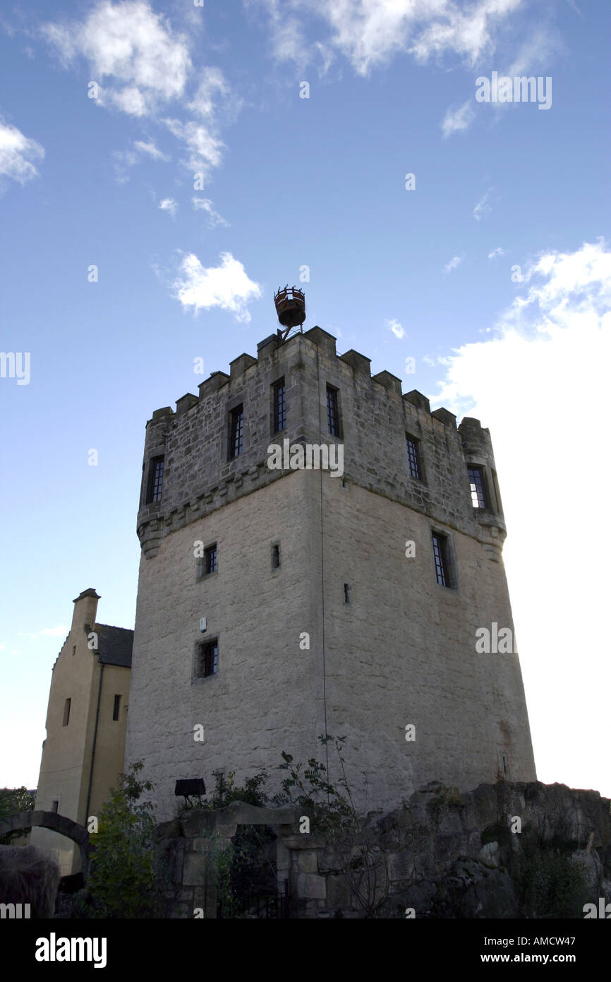 Plane Castle Stirling Scotland against a blue and cloudy sky Stock ...