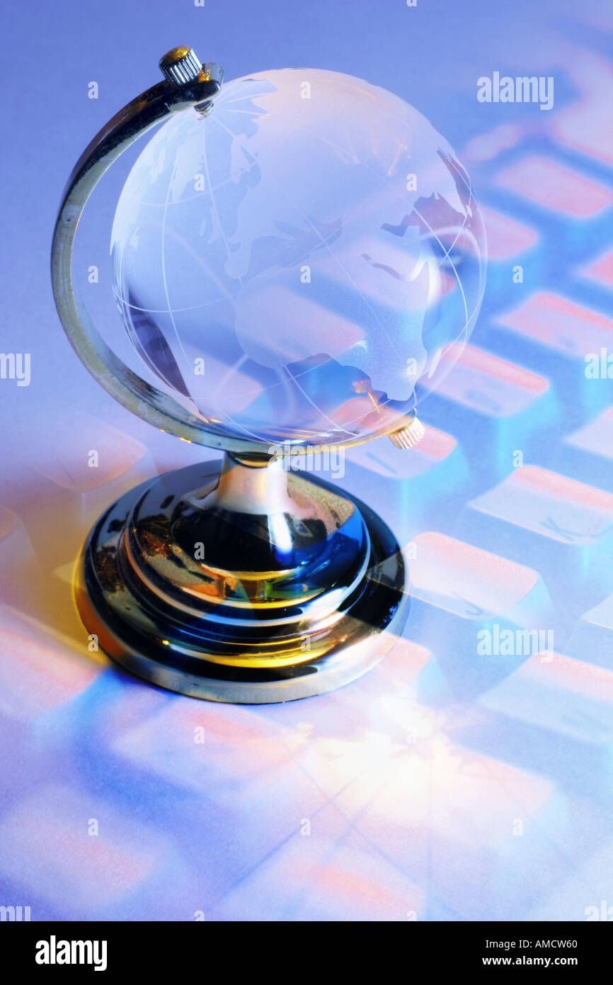 Globe and Computer Keyboard Stock Photo - Alamy