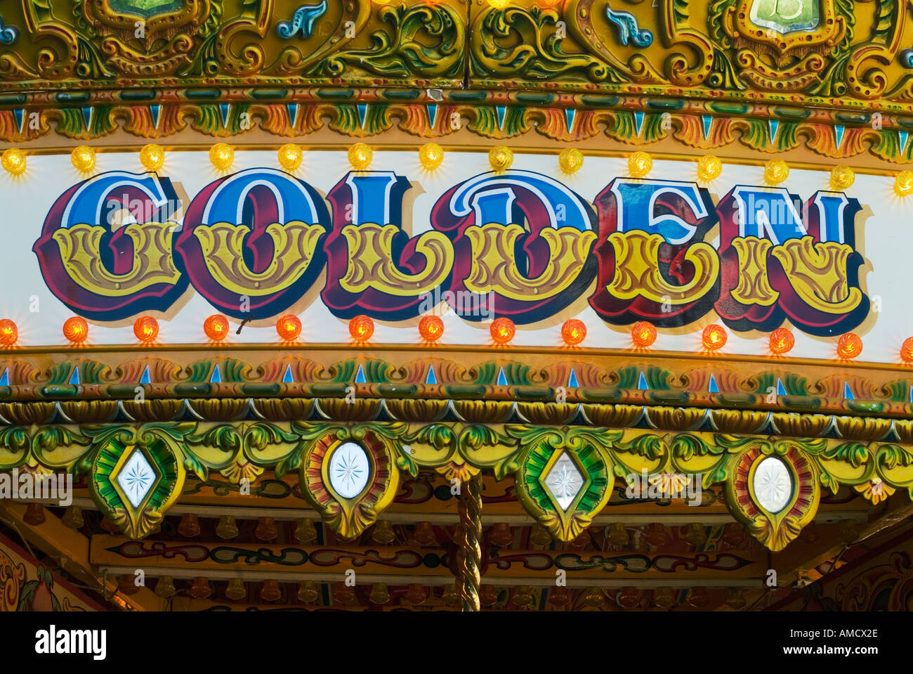 detail of traditional fairground carousel Stock Photo - Alamy