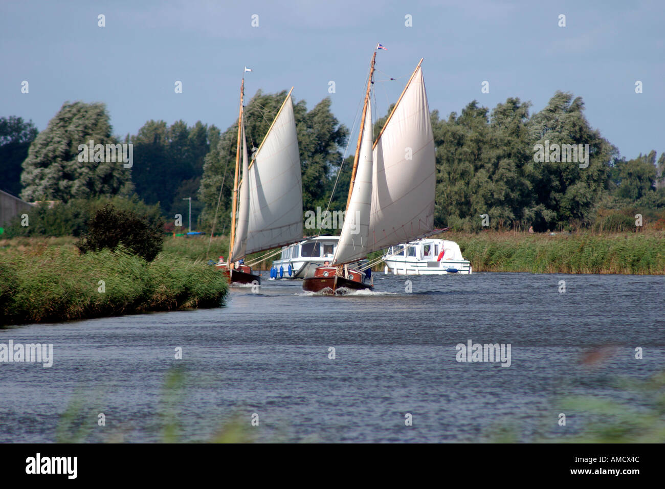 Sailing on The Norfolk Broads, Broads Yacht Stock Photo - Alamy
