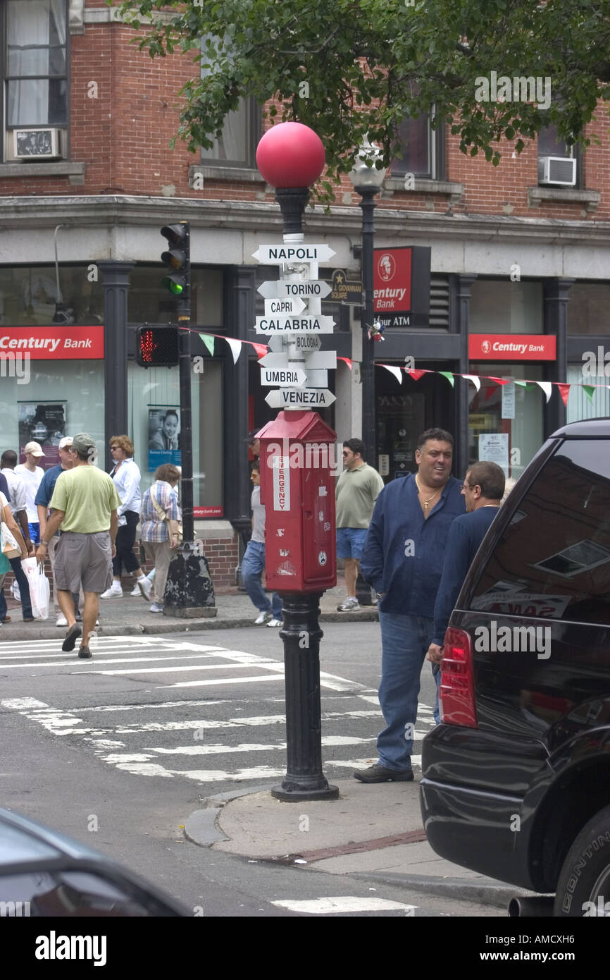 Street corner in "Little Italy". Boston, Massachusetts Stock Photo - Alamy