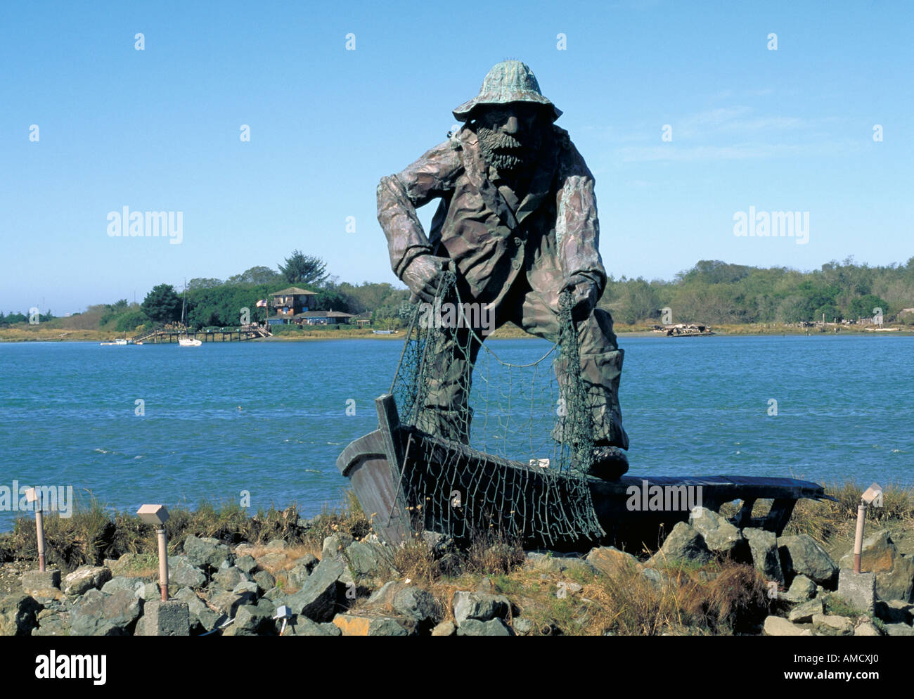 Elk241 1195 California Eureka Fisherman s memorial statue Stock Photo ...