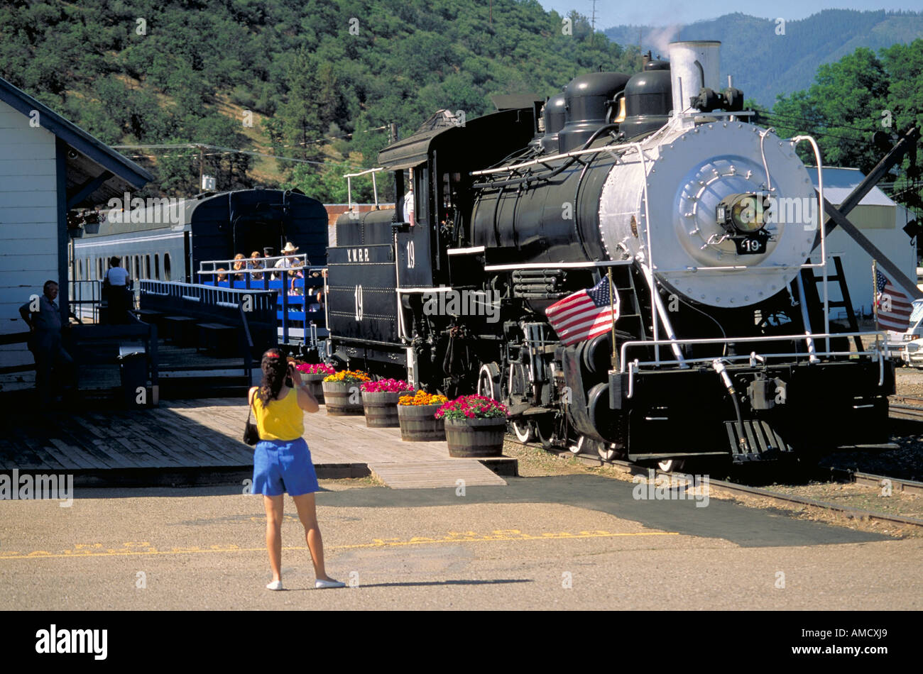 Elk241 2075 California Yreka Western Railroad Blue Goose Stock Photo ...
