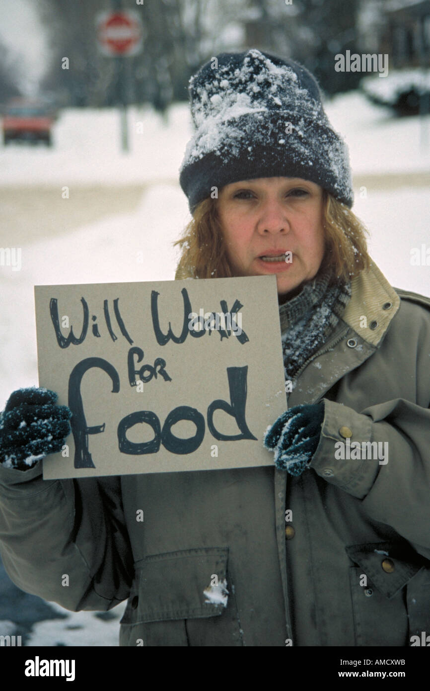 Will work for food sign hi-res stock photography and images - Alamy