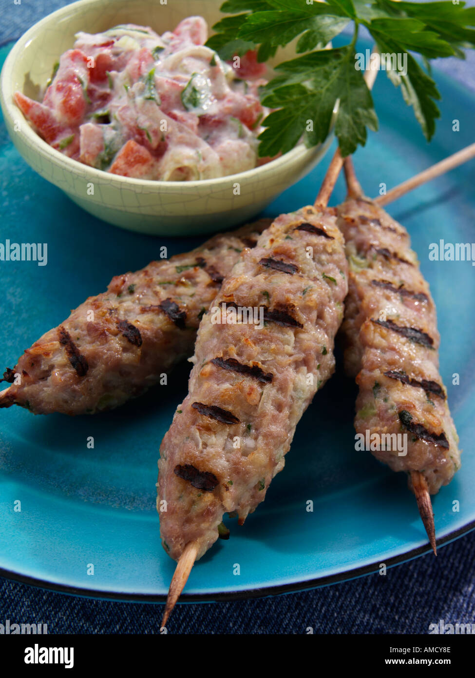 Individual barbecued chicken skewers hi-res stock photography and ...