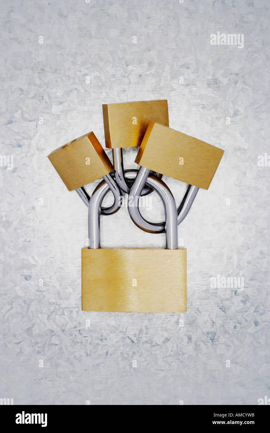 Four padlocks hi-res stock photography and images - Alamy