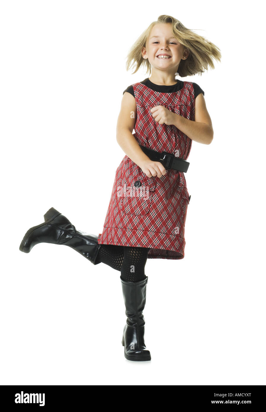 Girl smiling and dancing Stock Photo - Alamy