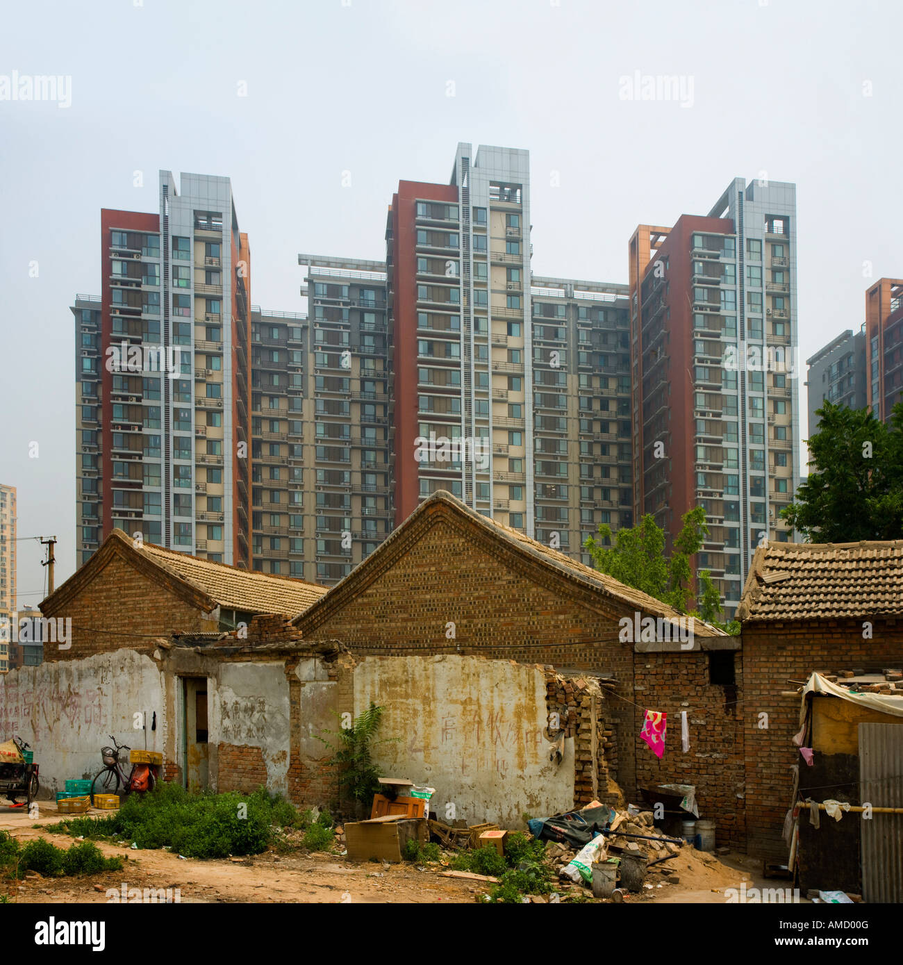 Detail of city street with garbage and urban blight Stock Photo - Alamy