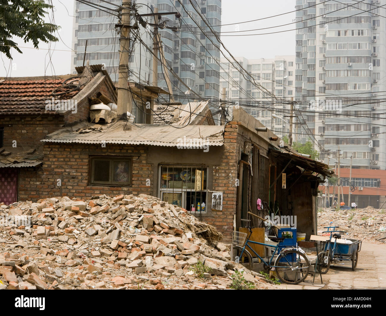 Detail of city street with garbage and urban blight Stock Photo - Alamy