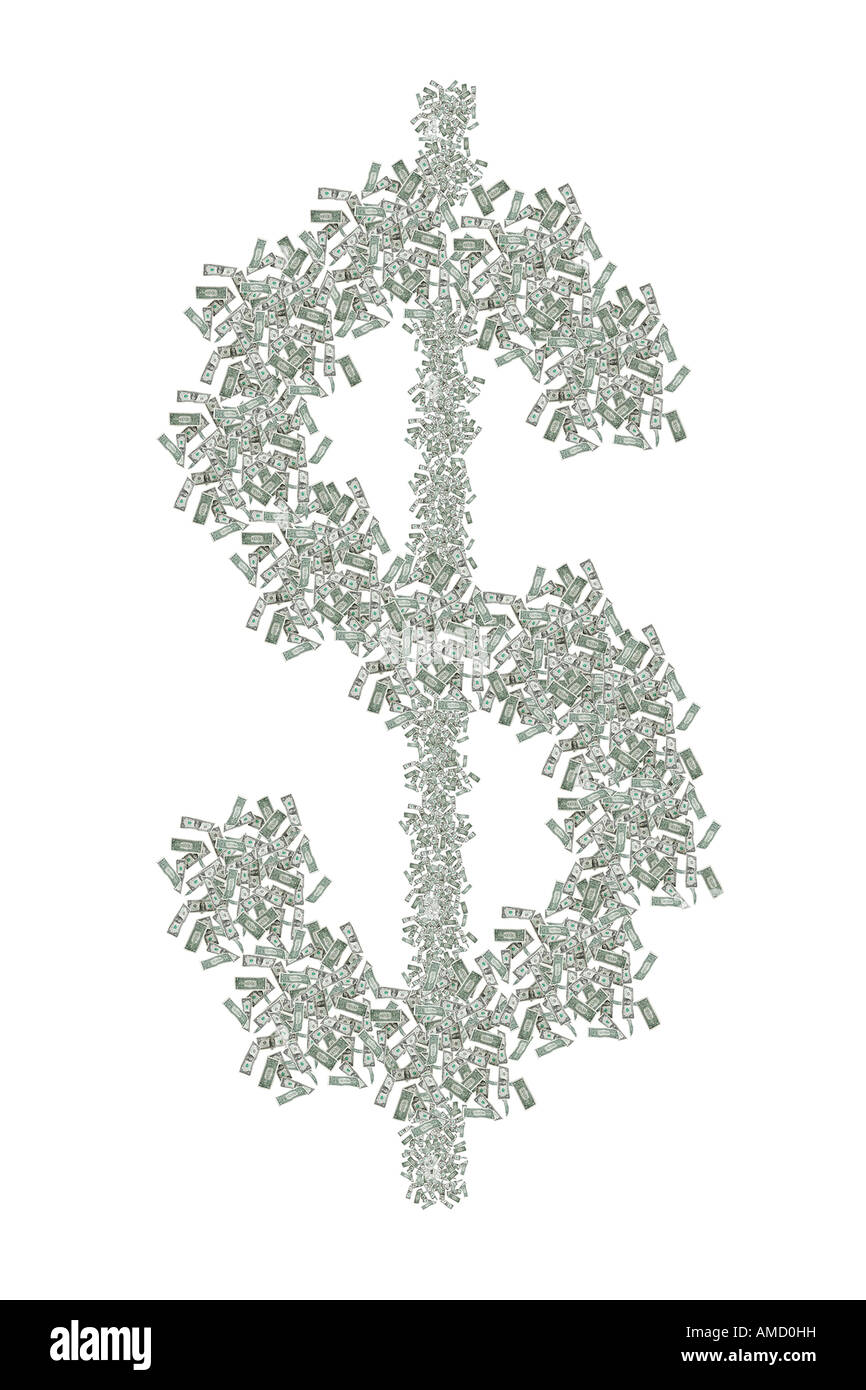 Dollar sign made with banknotes Stock Photo - Alamy