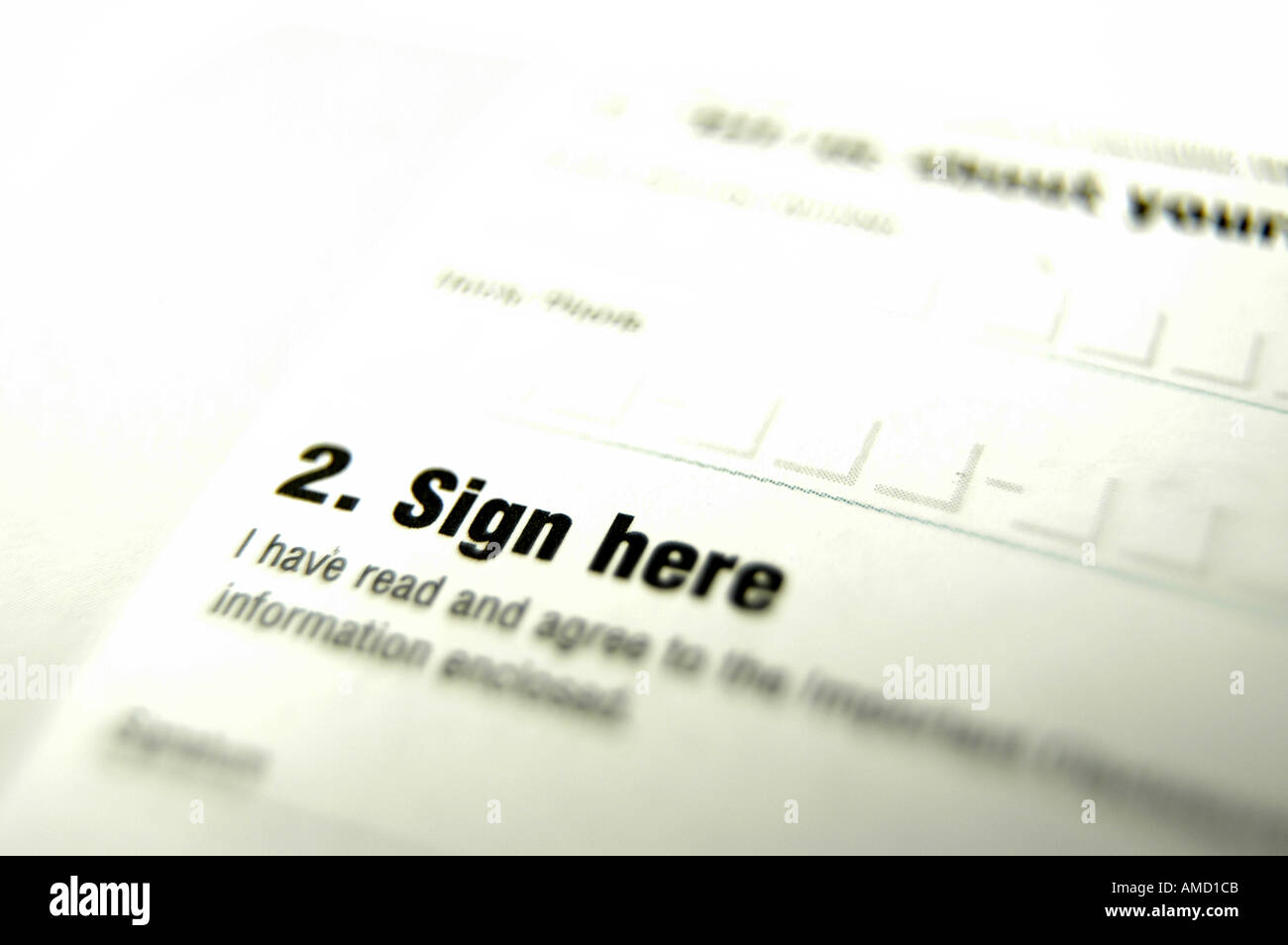 Sign here blank on credit card form Stock Photo - Alamy