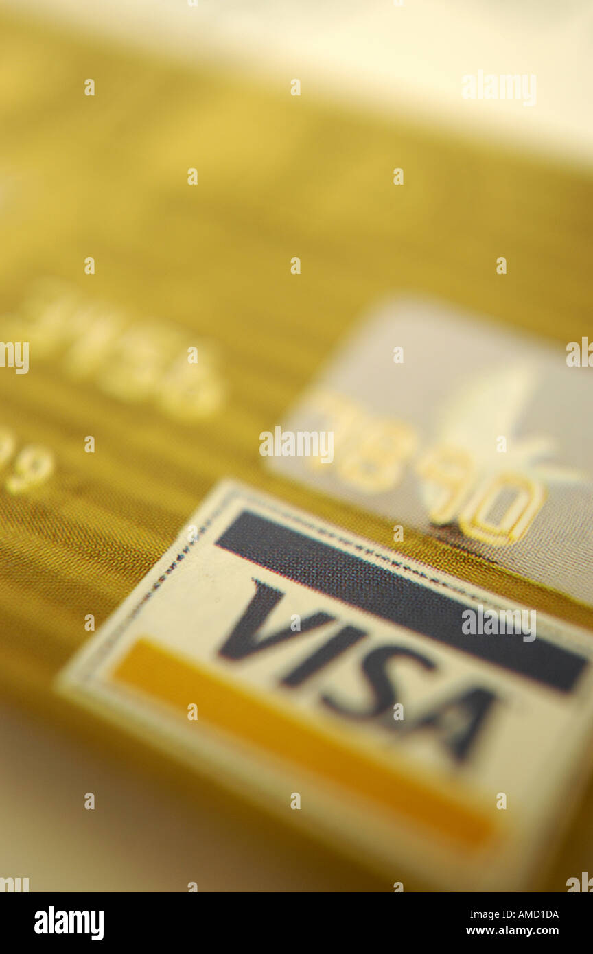 Close-up views of a Visa check card on a simple background Stock Photo ...