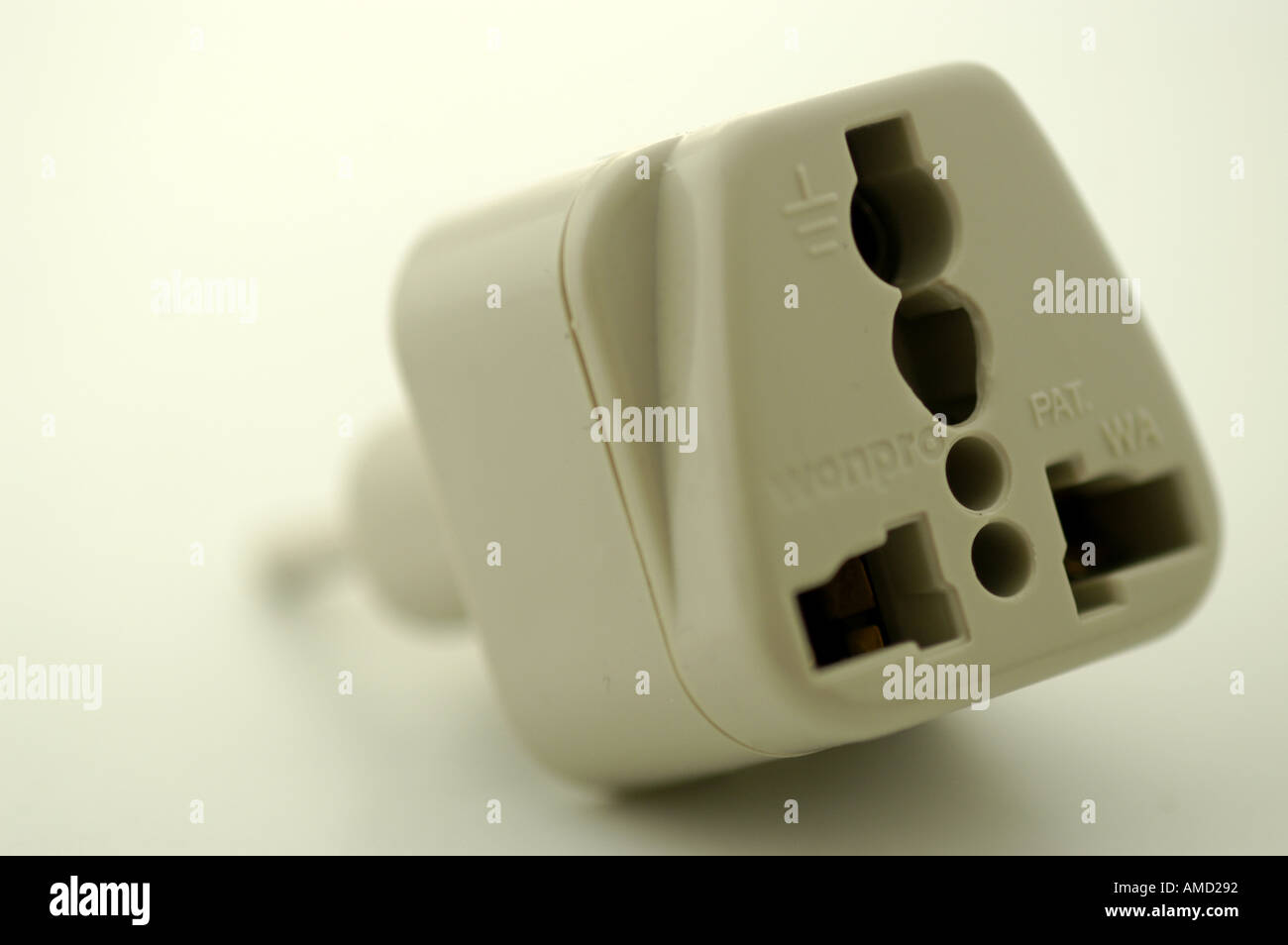 Three pins white electricity plug international connection exchange ...