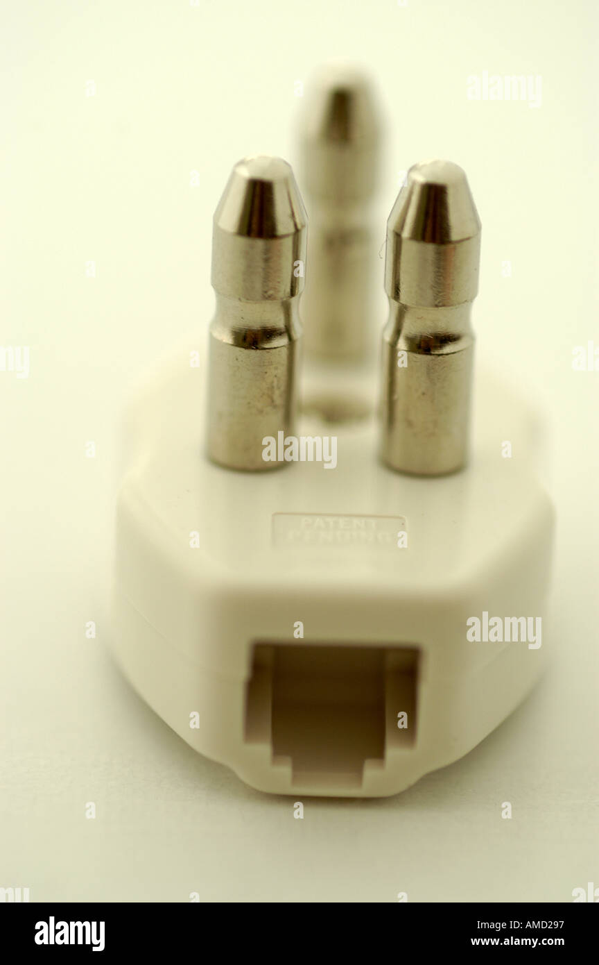 Three pins white electricity plug international connection exchange ...