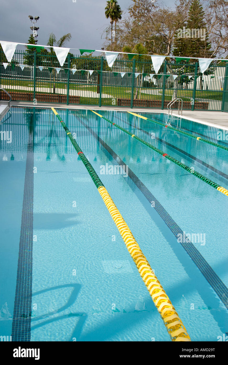 A swimming pool is set up for a swimming competition Stock Photo - Alamy