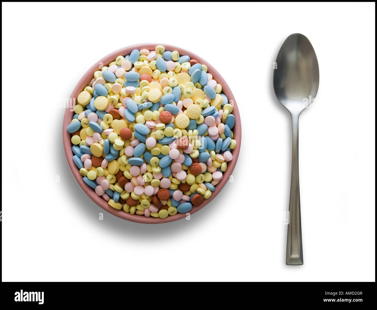 Bowl filled with medication with spoon Stock Photo - Alamy