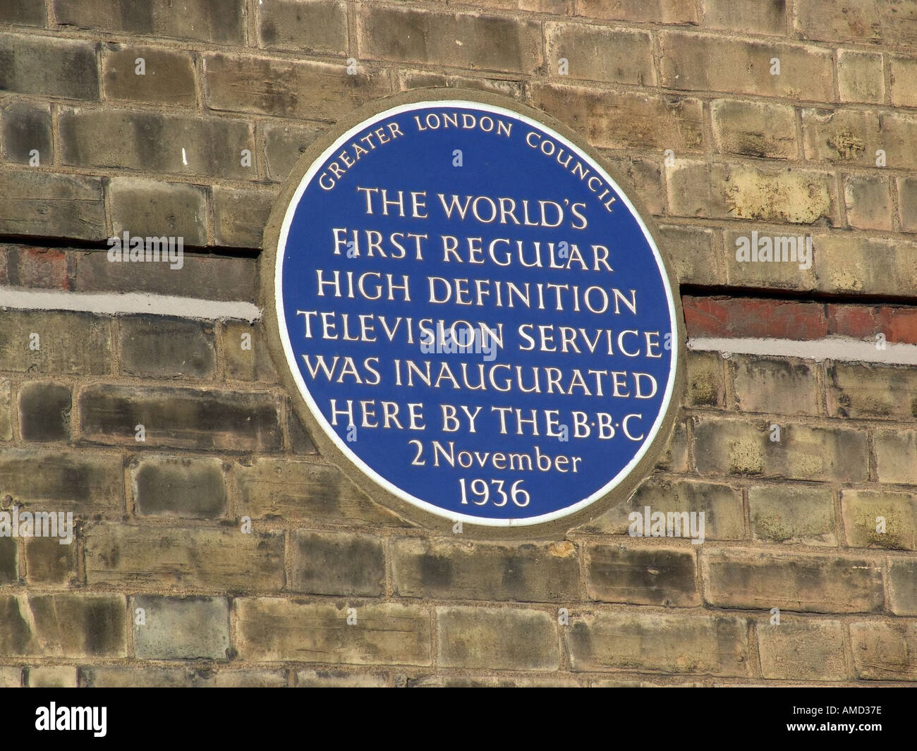 blue plaque commemorating the first television broadcast alexandra ...