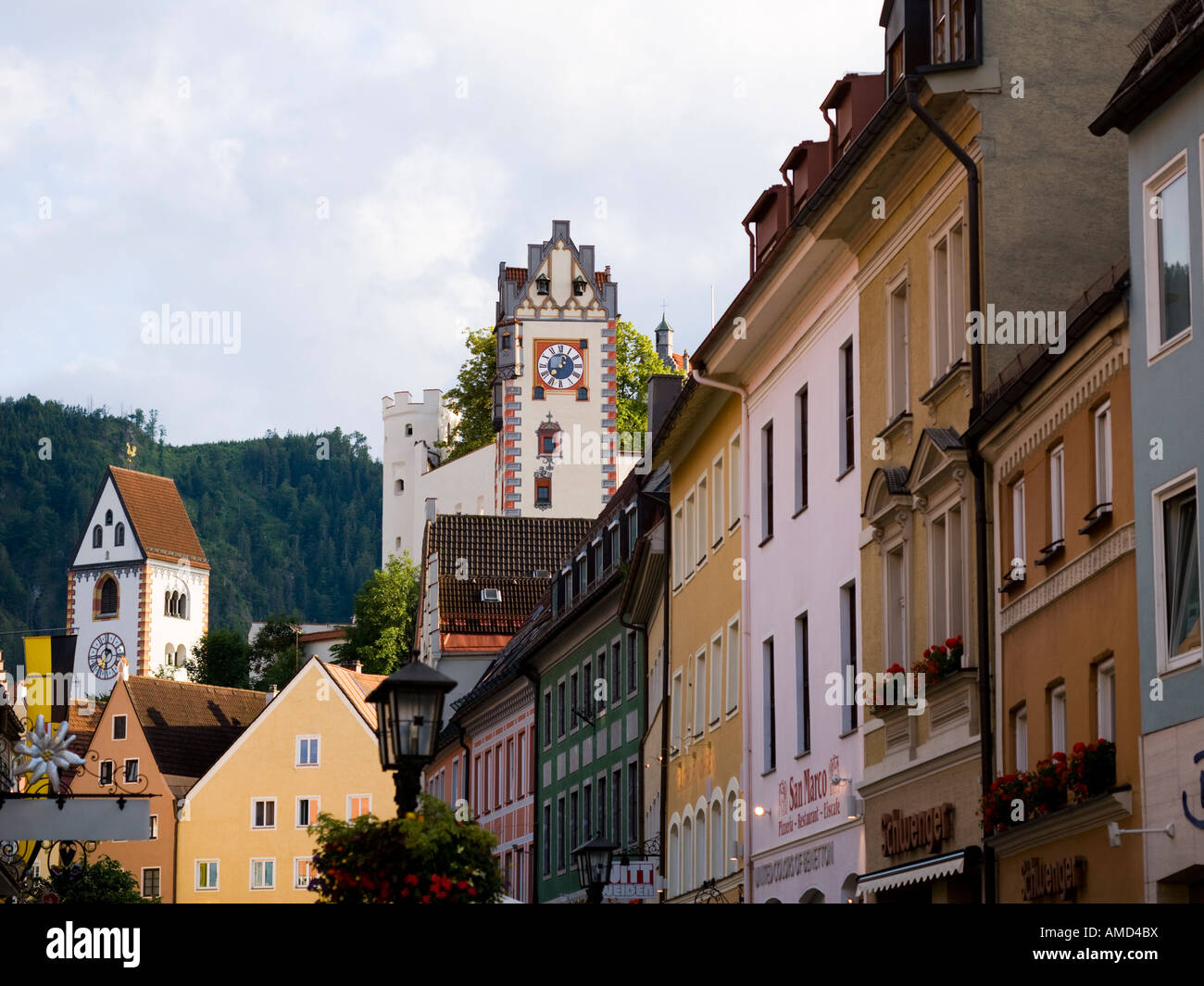 European city with historic buildings and mountains Stock Photo - Alamy