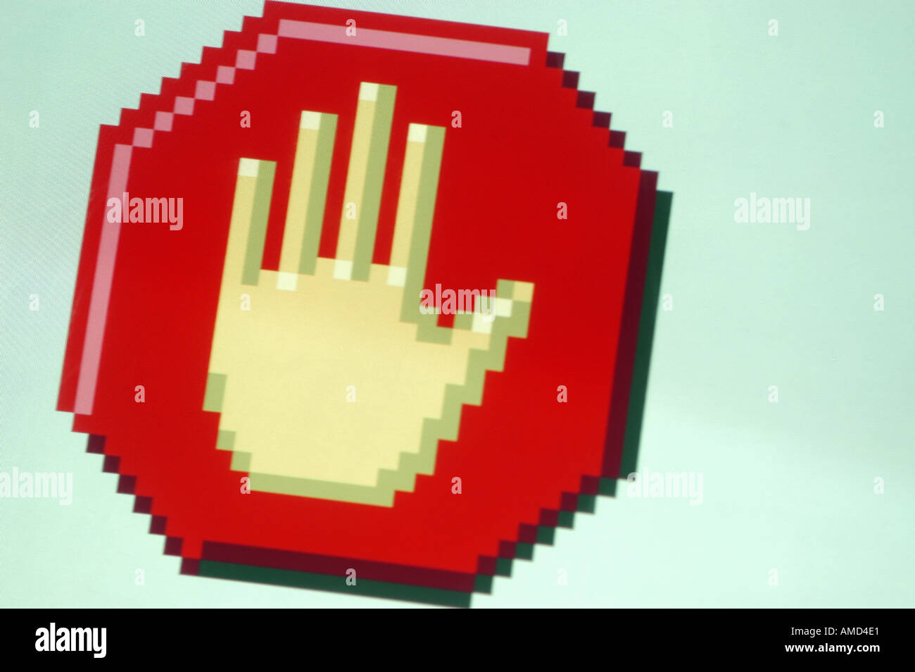 Red hand icon hi-res stock photography and images - Alamy