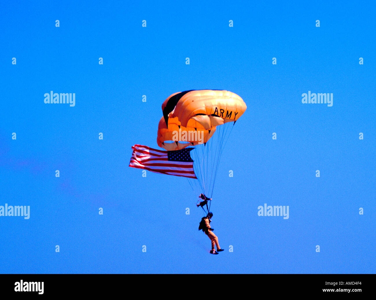 United States Army Golden Knights Parachute Demonstration Team showing ...